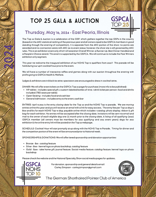 Top 25 Flyer | GSPCA German Shorthaired Pointer Club of America